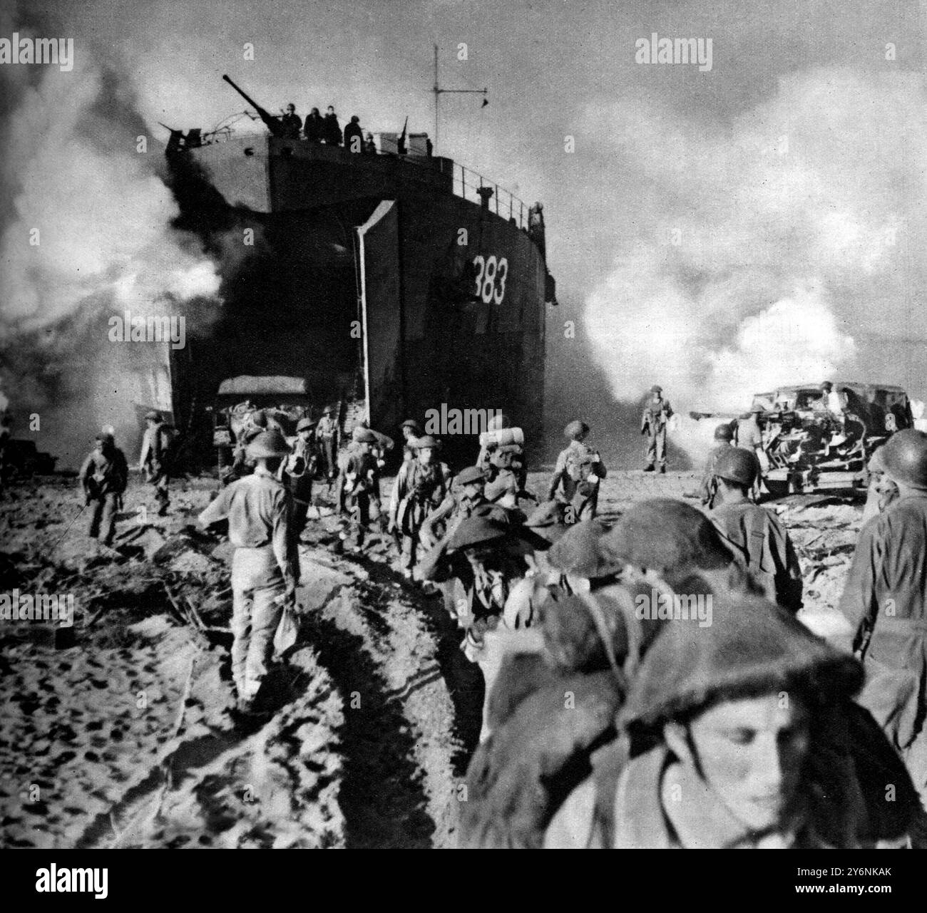 A Pantechnicon of the sea, new invasion ships at Salerno Landings The ...