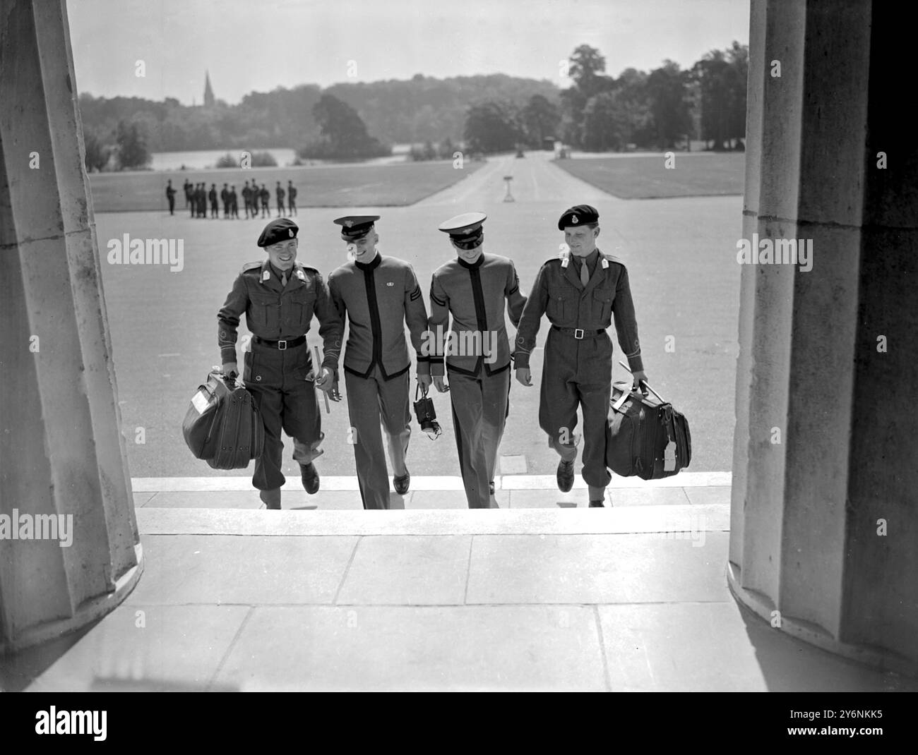 Royal Military Academy, Sandhurst.Two cadets prove their goodwill by ...
