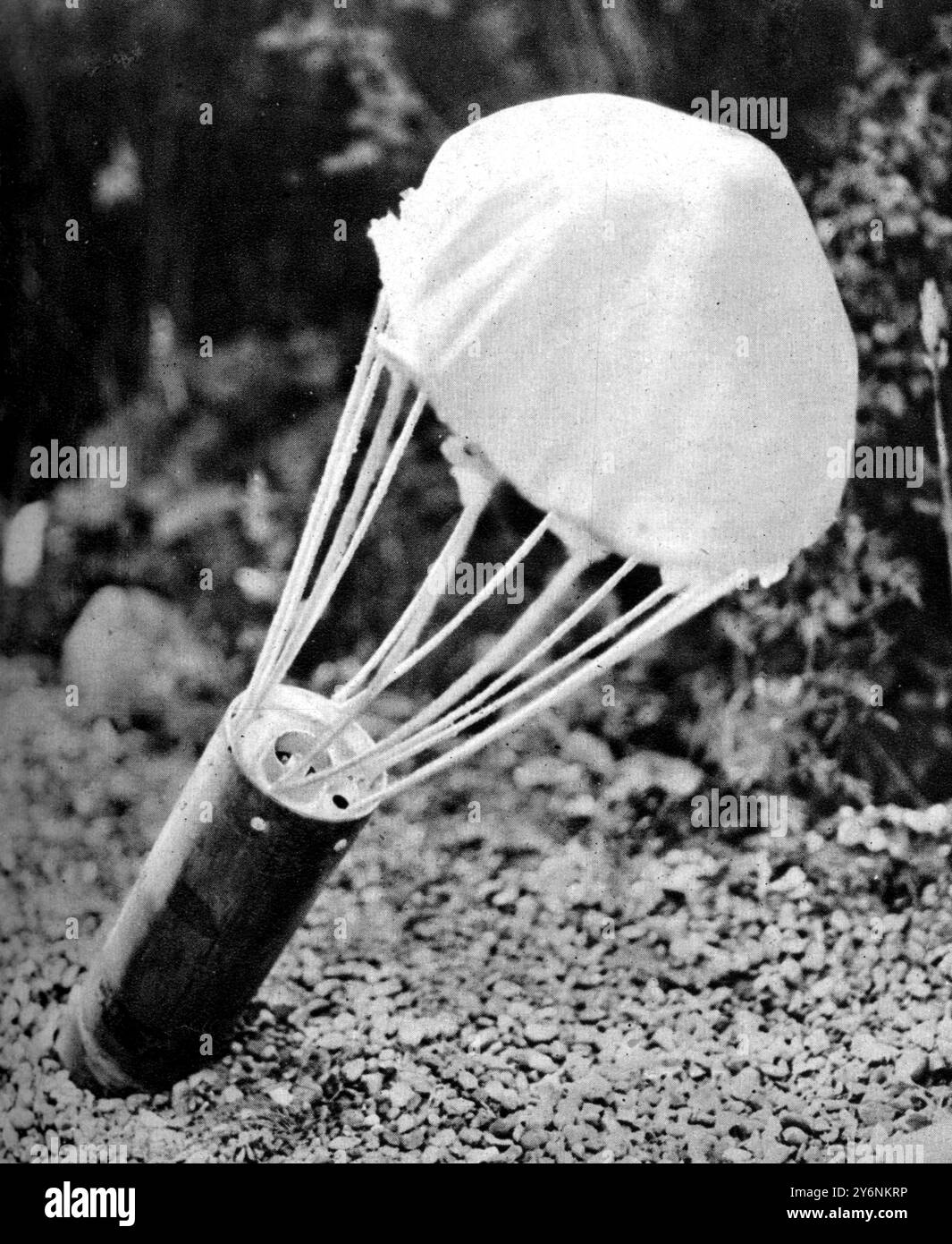 The RAF's new incendiary bomb, its descent is controlled by parachute ...