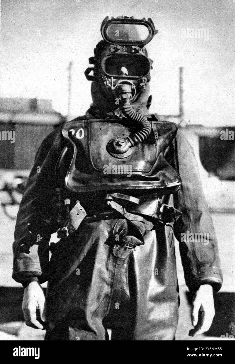 A Human Torpedo officer in the Sladen Suit which enables him to travel ...