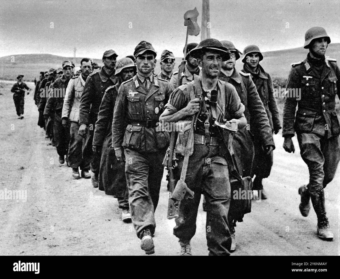 A capture of prisoners from a Nazi artillery regiment on April 24th ...