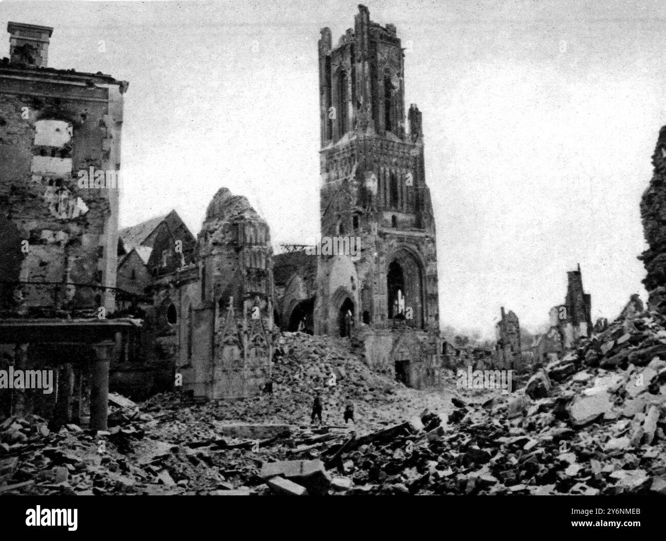 The ruined cathedral of Notre Dame at St Lo dating from the 14th ...
