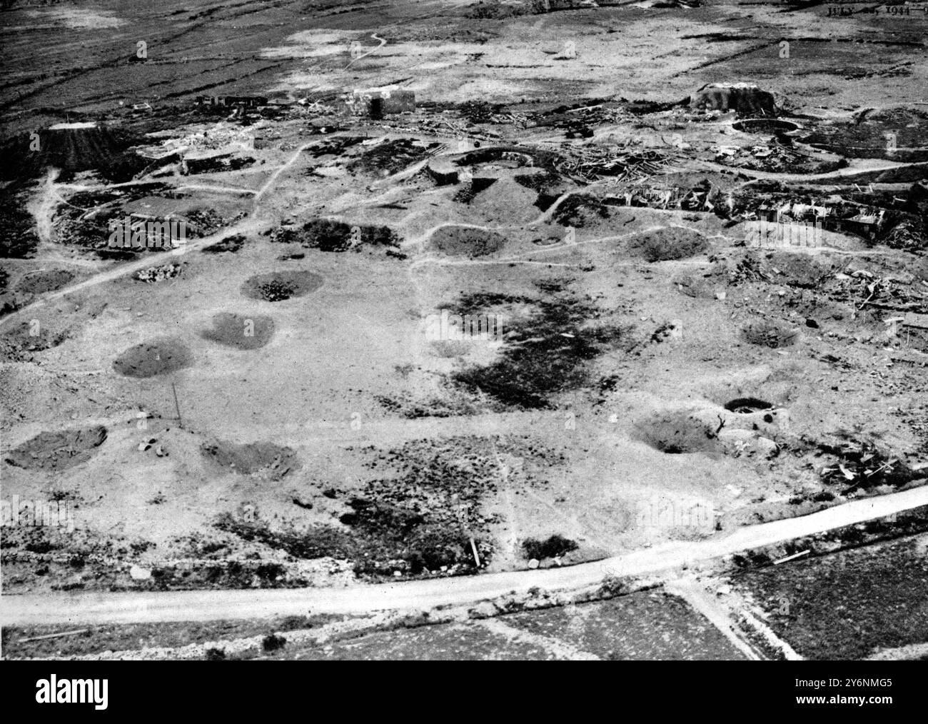 A view of the German atlantic wall defence system under flood between ...