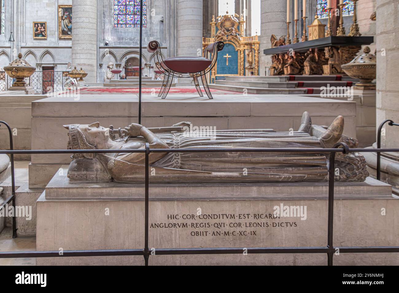 Tomb with the heart of Richard the Lionheart in Rouen Cathedral. Rouen ...