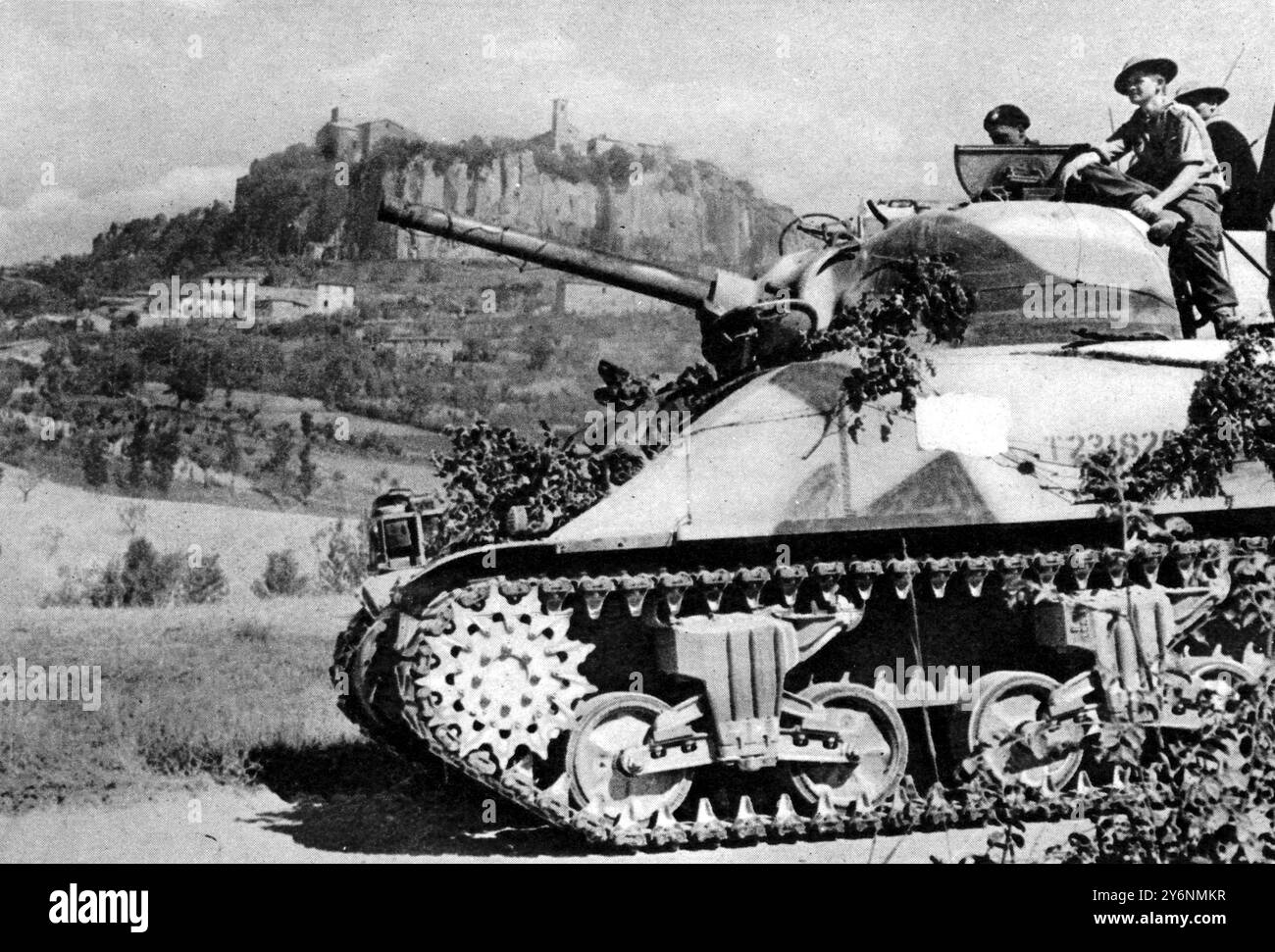 With the victorious allied armies as they drive onward in Italy. A ...