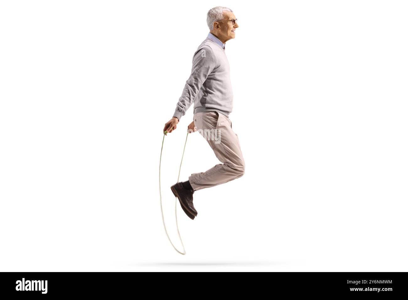 Happy elderly male caucasian person Cut Out Stock Images & Pictures - Alamy