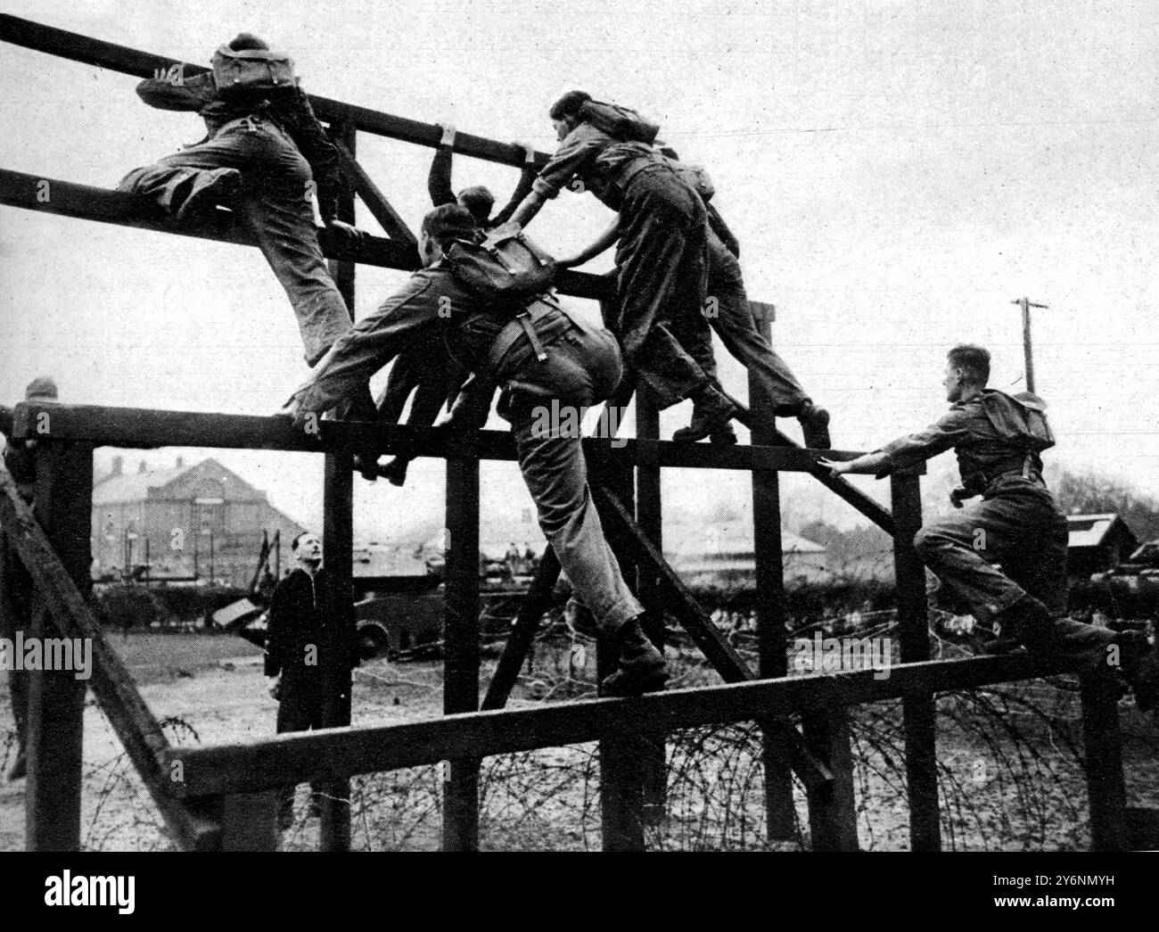 The New Sandhurst. The Royal Armoured Corps OCTU at work. Nerve balance ...