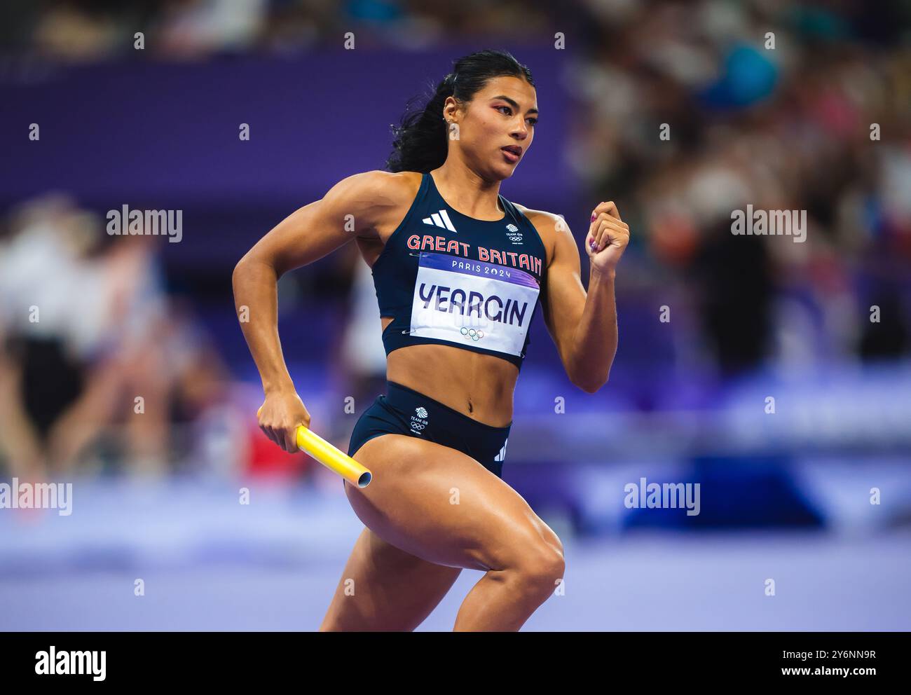 Nicole Yeargin participating in the 4X400 meters relay at the Paris ...