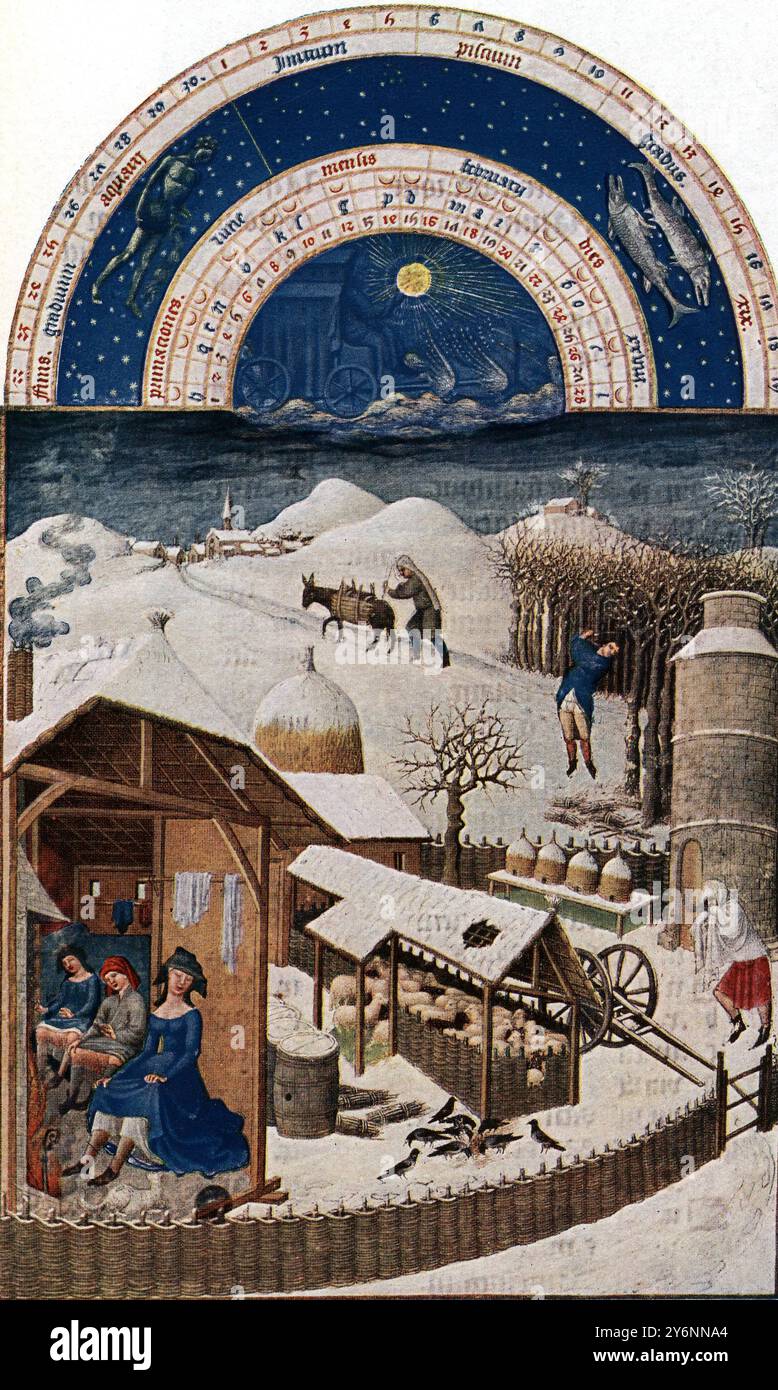 The Four Seasons from the Book of Hours of Jean de France, Duc de Berry ...