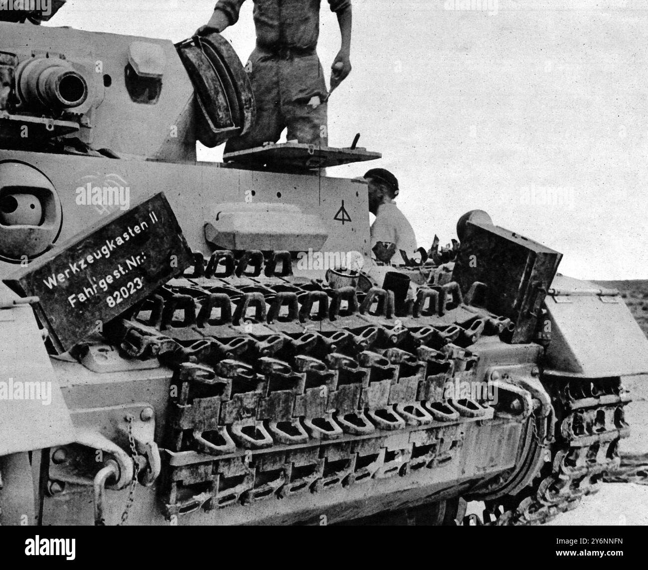 Remnants of Rommel's armoured forces, wrecked and blazing tanks fallen ...