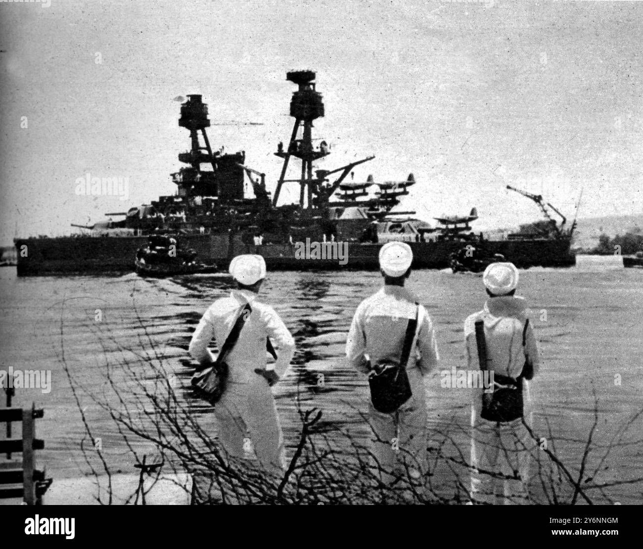 Pearl Harbour December 7th 1941 Severely damaged and beached, the ...