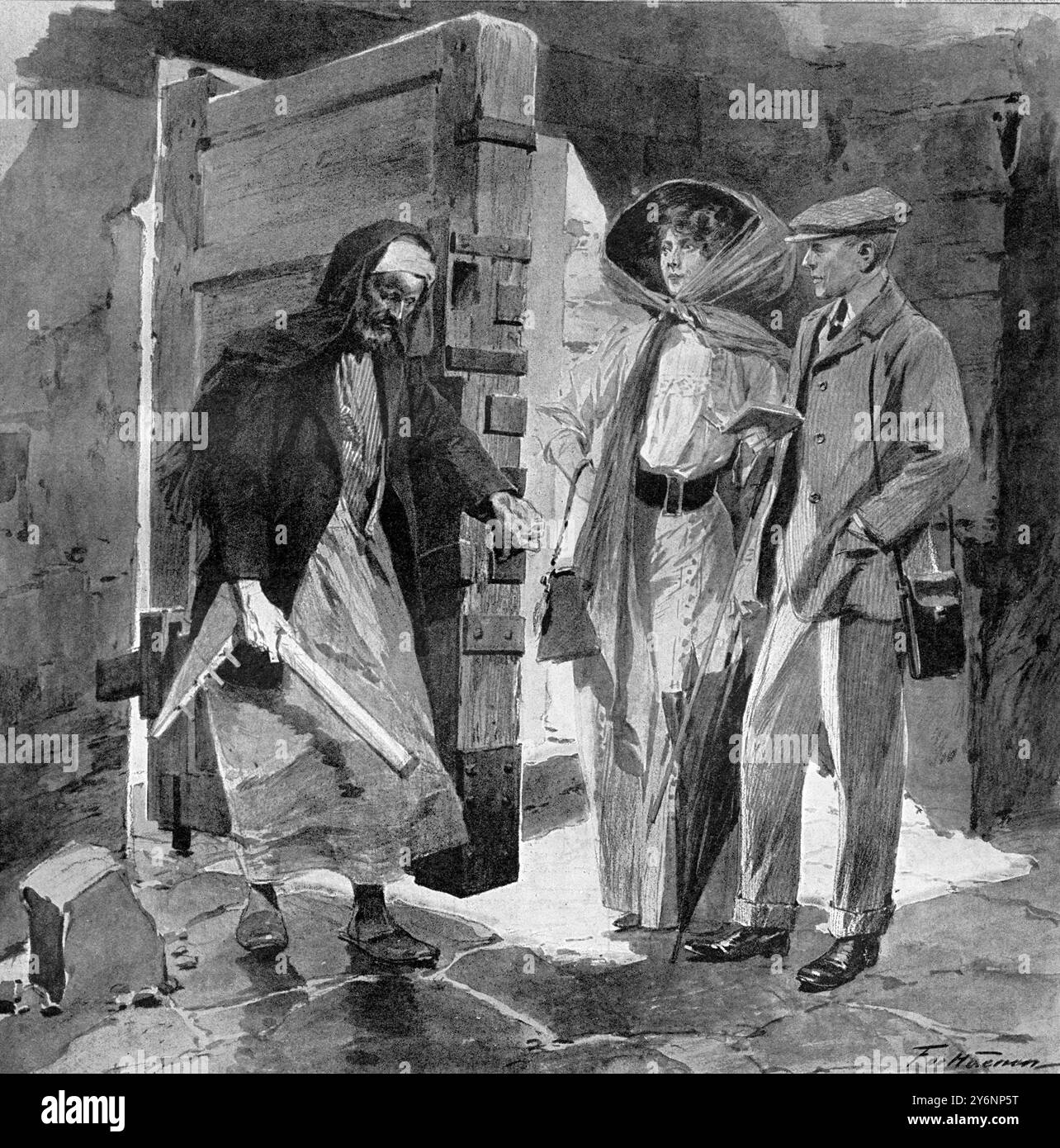 The stronghold of the copts: The coptic city in Cairo. At the entrance ...