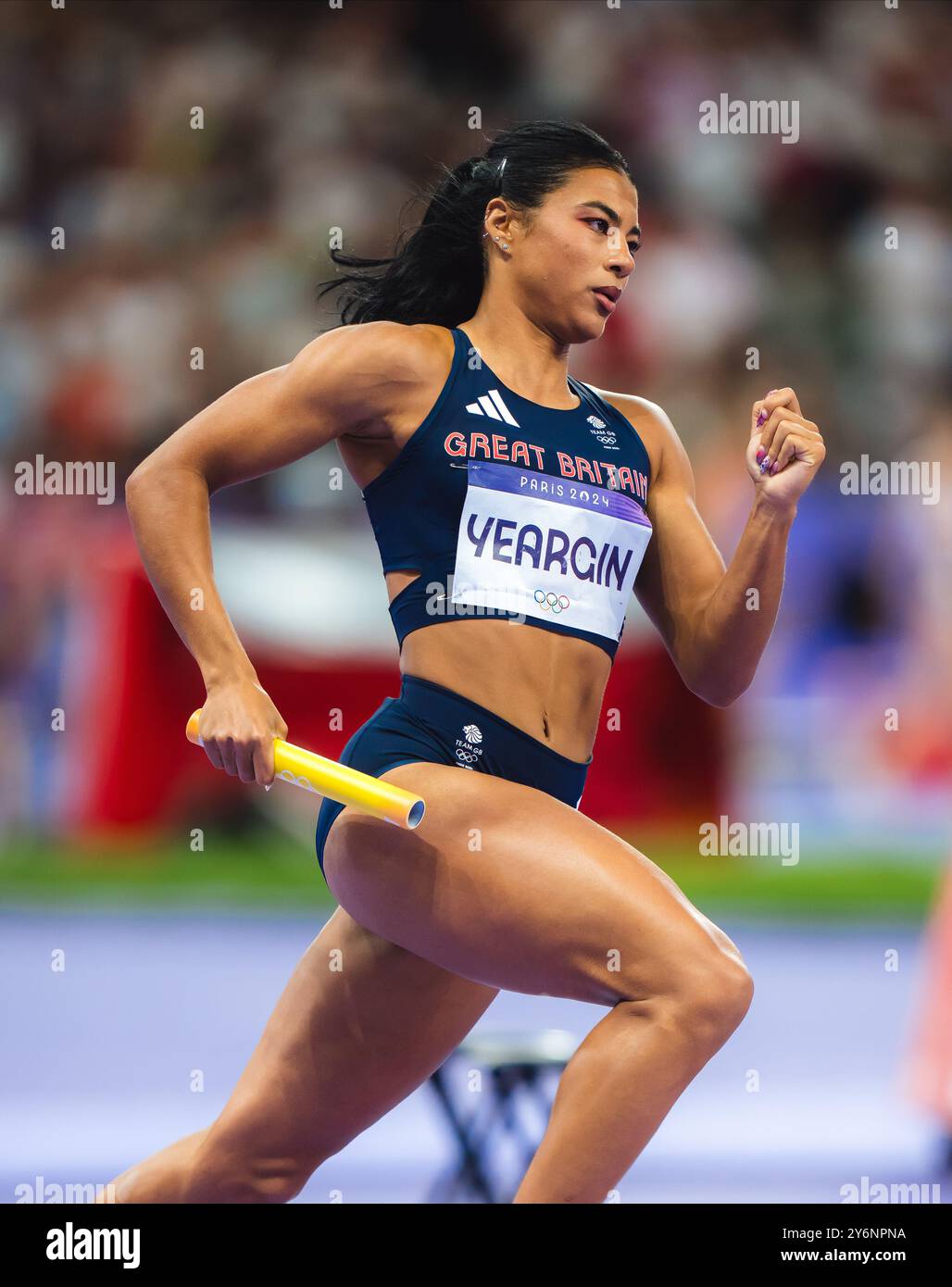 Nicole Yeargin participating in the 4X400 meters relay at the Paris ...