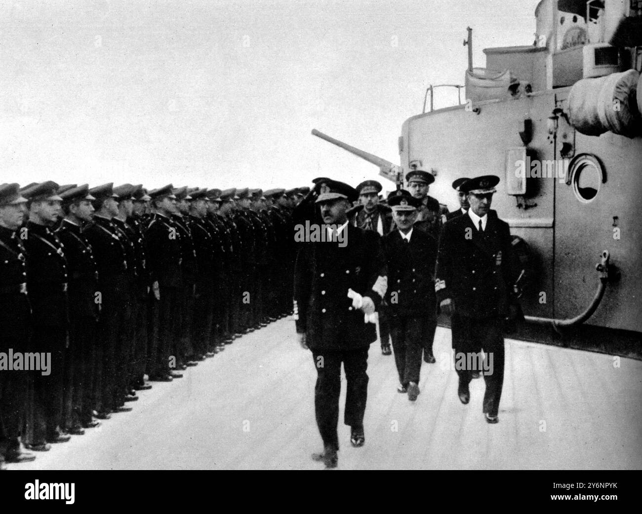 General Franco as Admiral of the Spanish Nationalist Fleet: aboard his ...