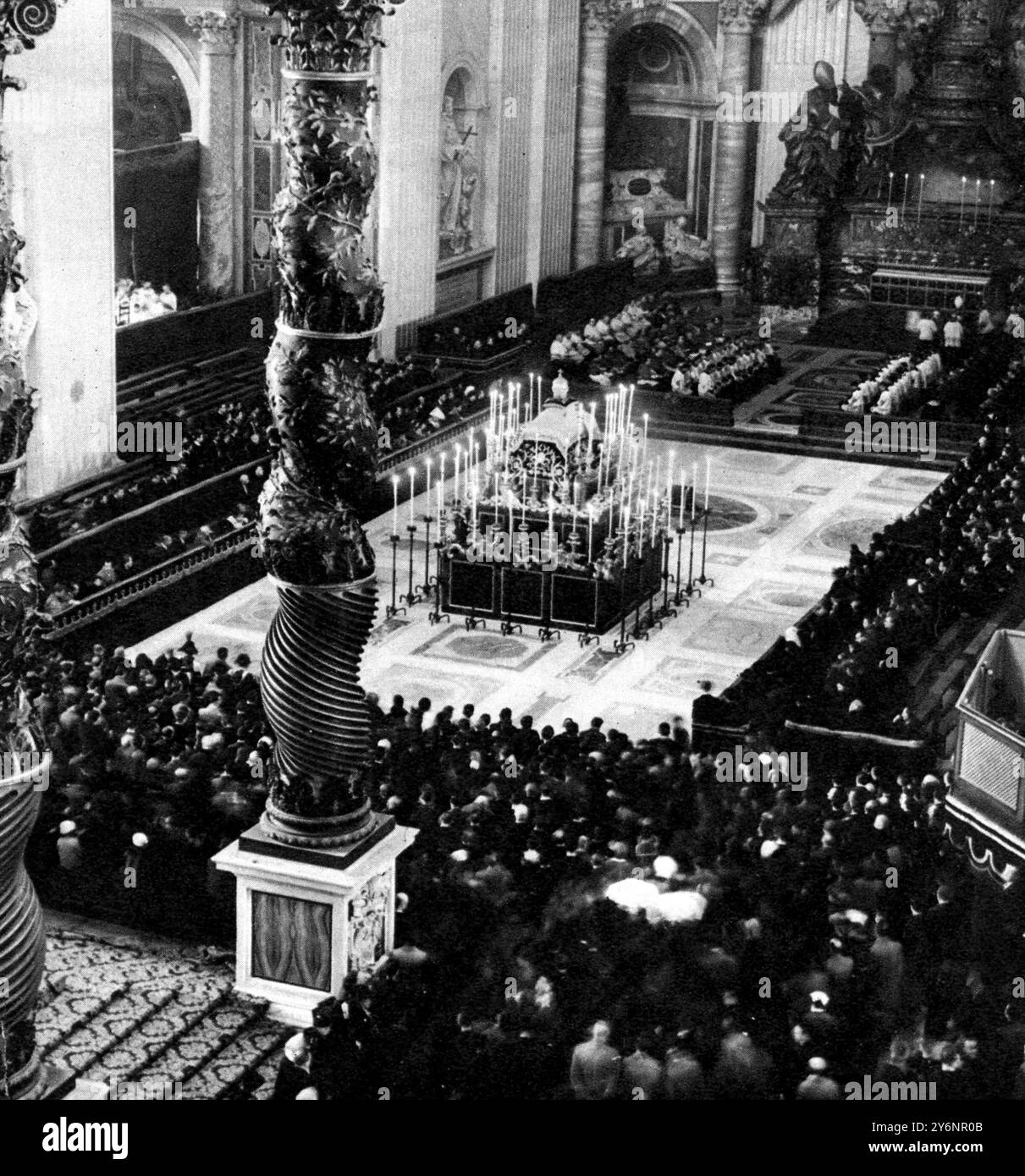 The funeral of Pope Pius XI in St Peter's Showing the Catafalque which ...