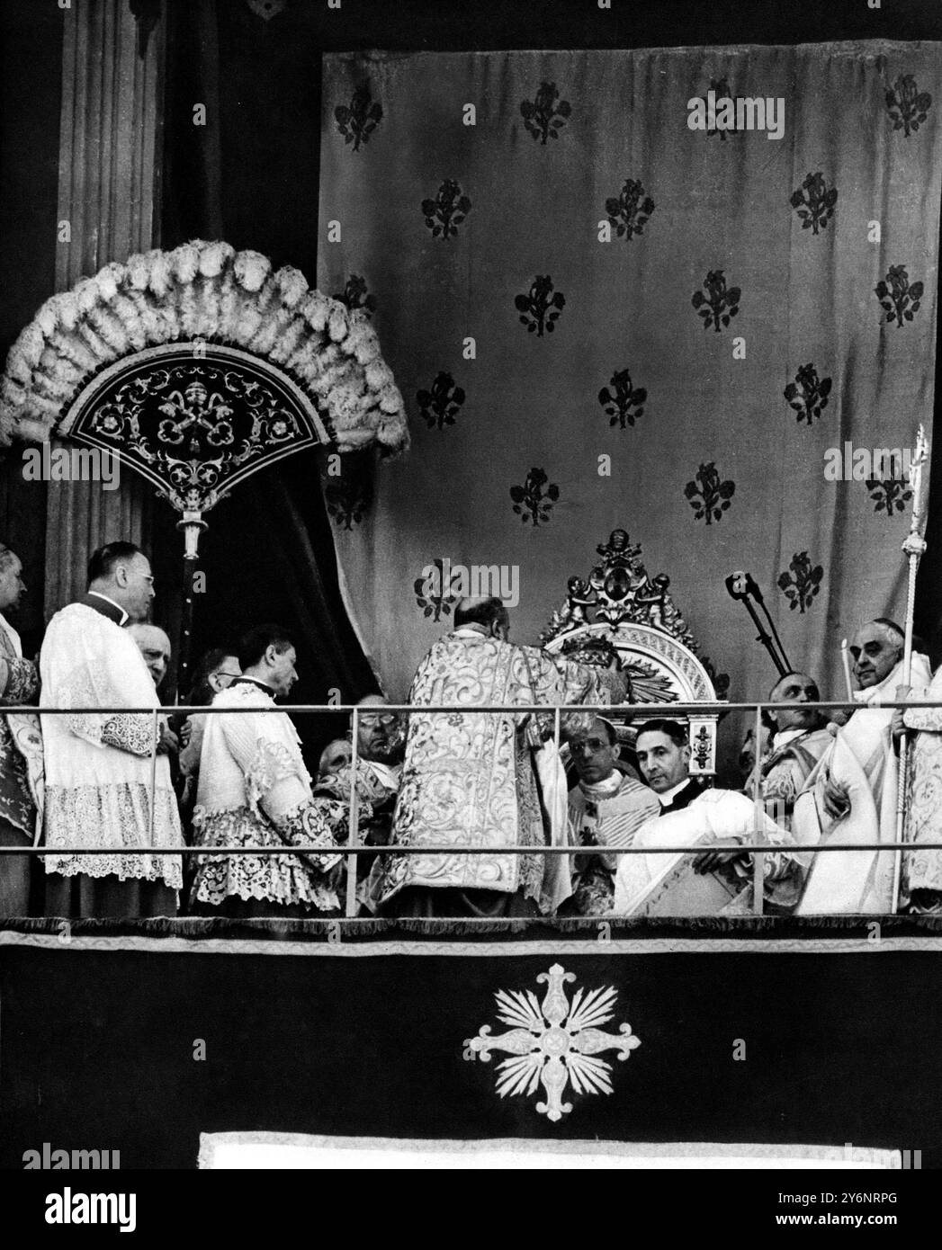 The actual crowning of Pope Pius XII the culmination of ceremonies ...