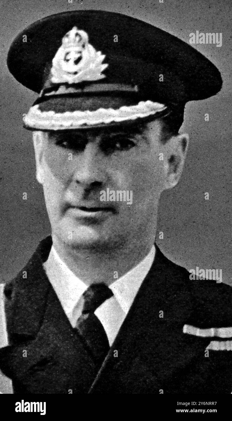 Captain R Kerr CBE RN in Command of HMS Hood when she was sunk in ...