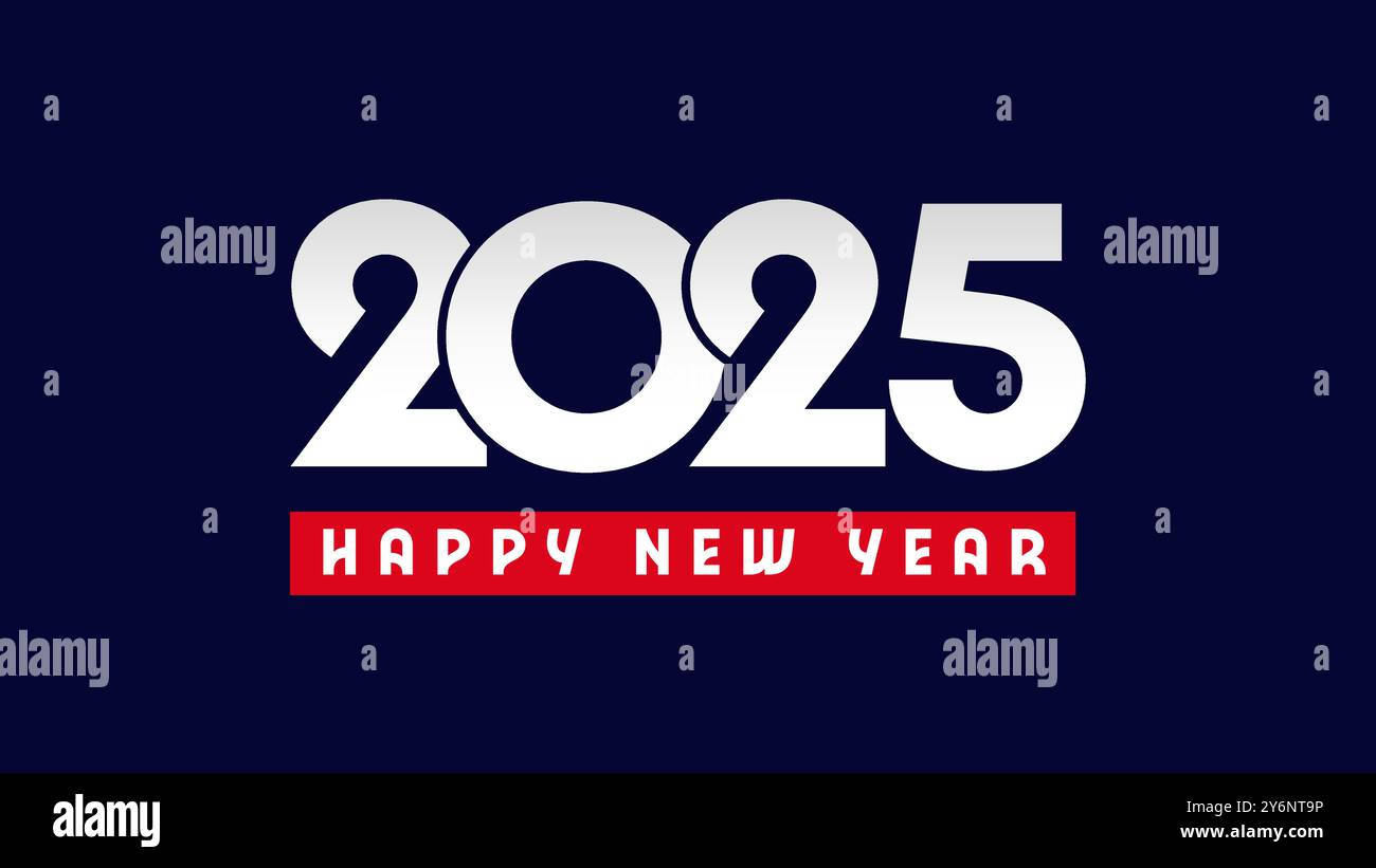 Happy New Year 2025 creative number design. Modern greeting cards ...