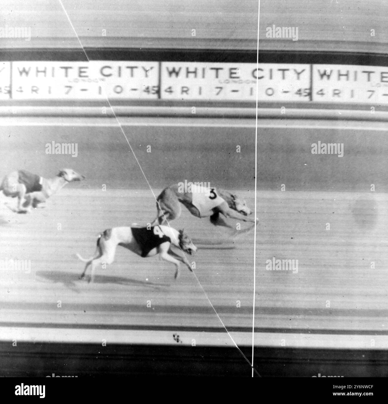 Magic eye camera in action at the White City giving a photo finish ...