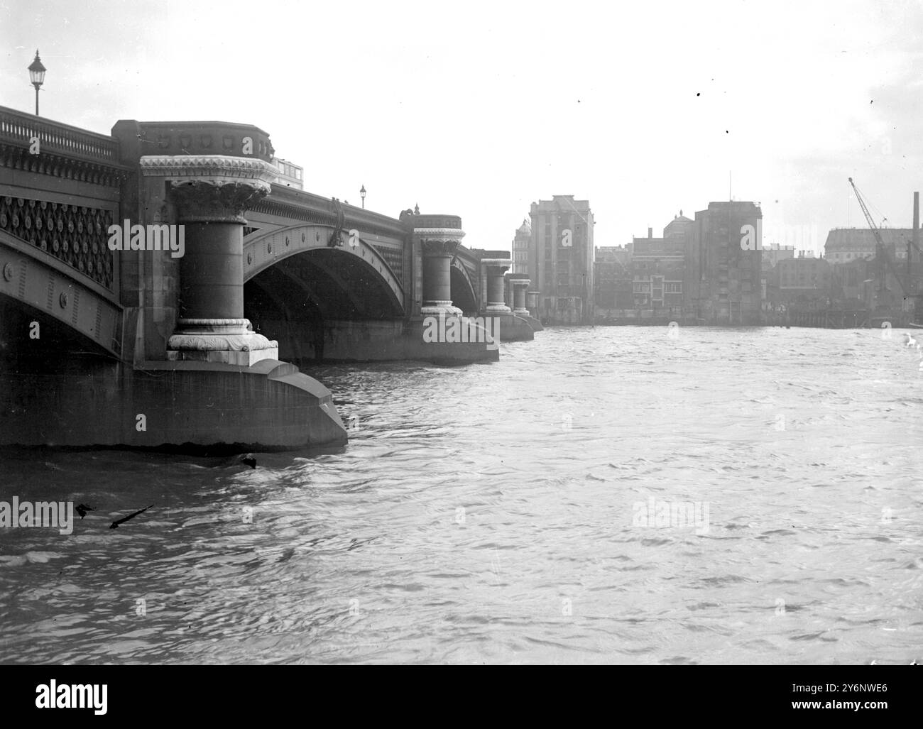 Blackfriars Bridge on River Thames. London 31 October 1945 Stock Photo ...