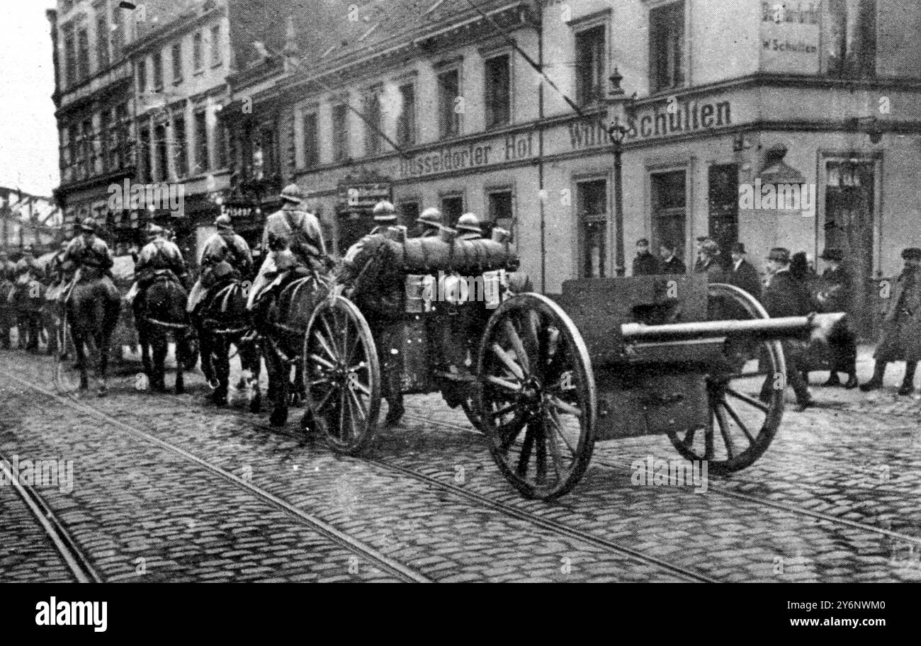 The Poincare policy puts in Force: French troops in Essen: Typical of ...