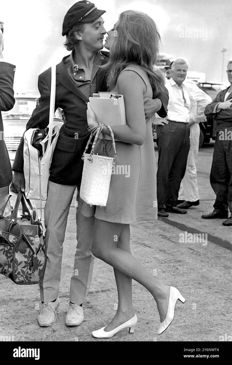 London Airport: British actor David Hemmings and his fiancee, American ...