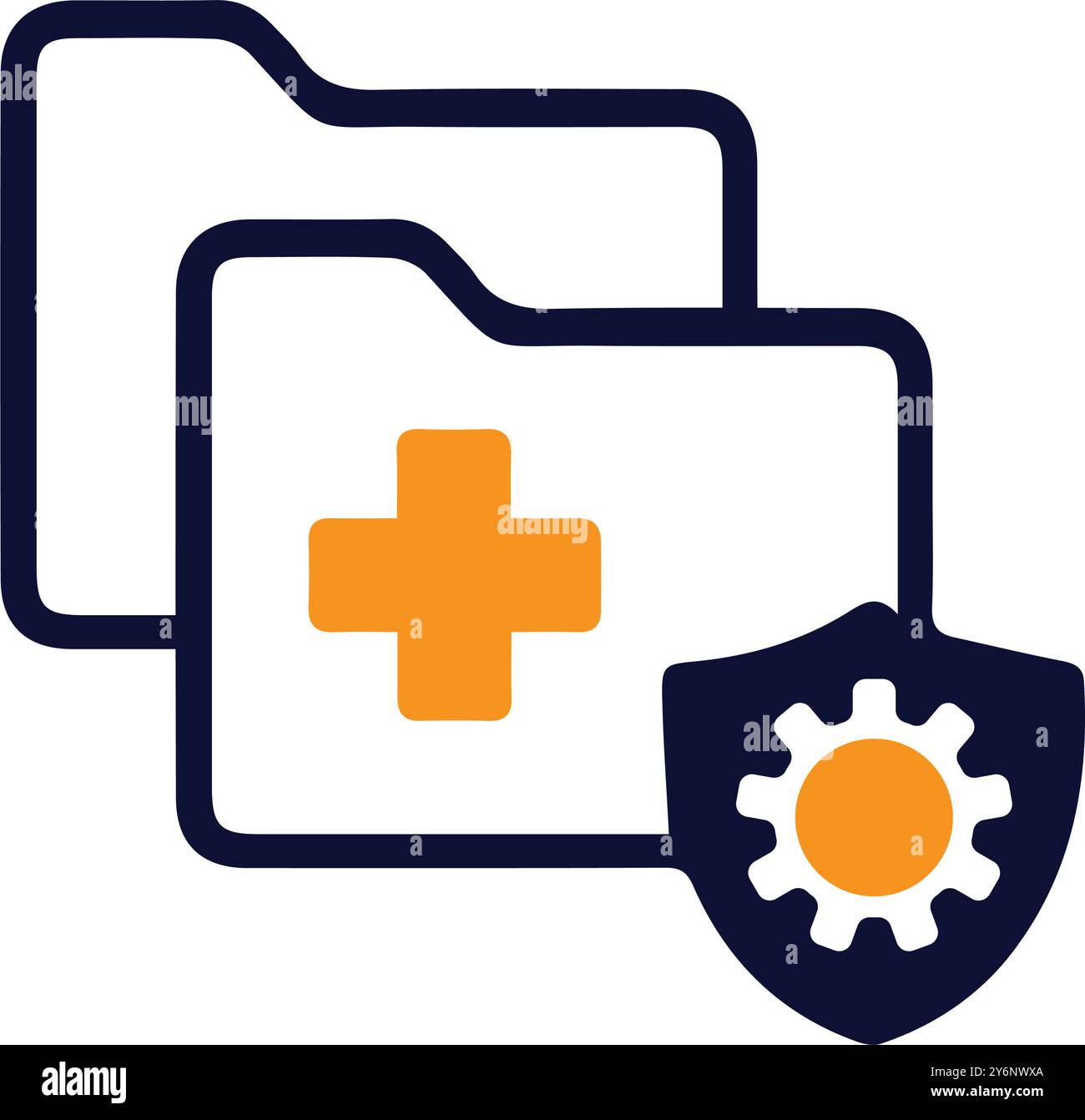 web, folder, secure, tick, gear, settings, information web folder security shield icon Stock ...