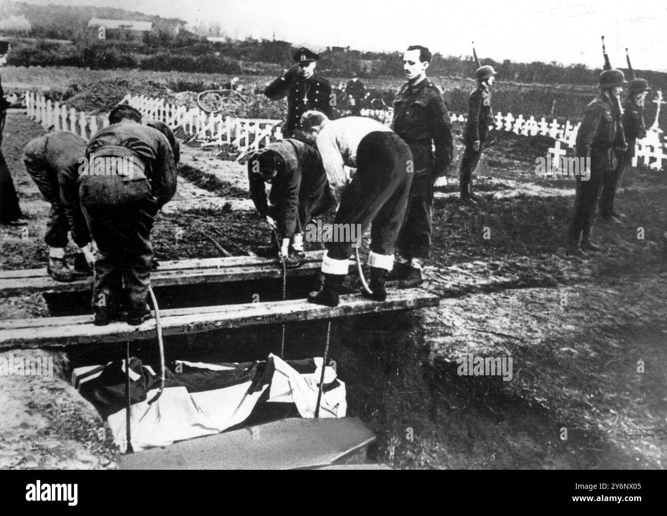 German soldiers with a captured british flag Black and White Stock ...