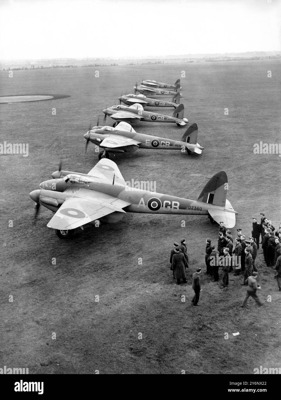 A Mosquito takes off from its base "somewhere in England" for a raid on ...