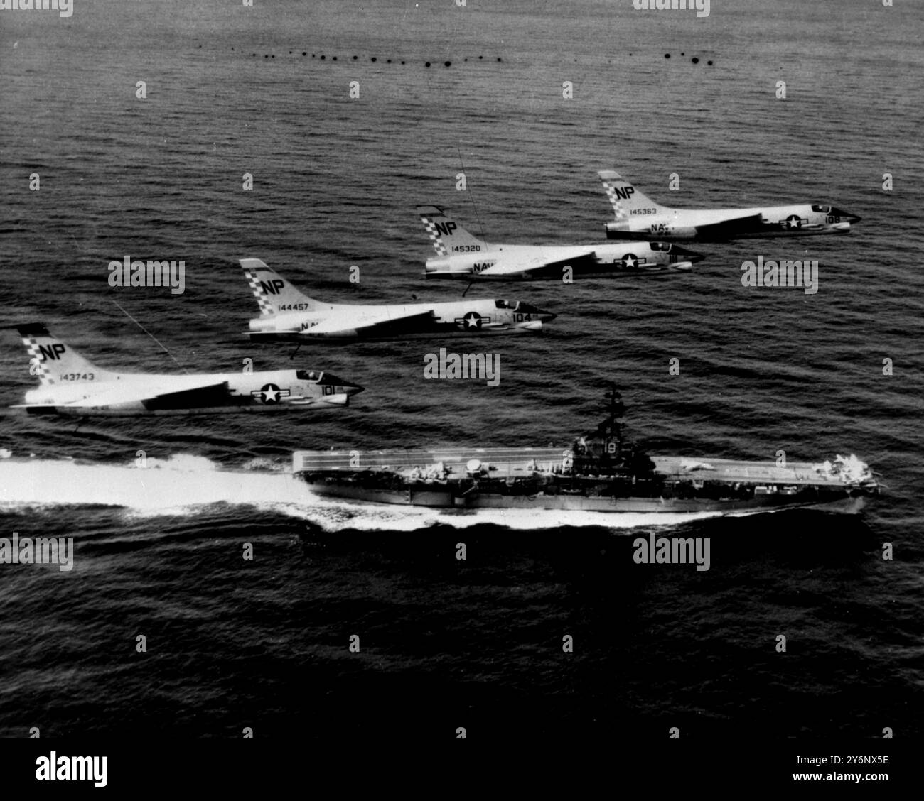 The aircraft carrier USS Hancock joined by the aircraft carriers, Coral ...