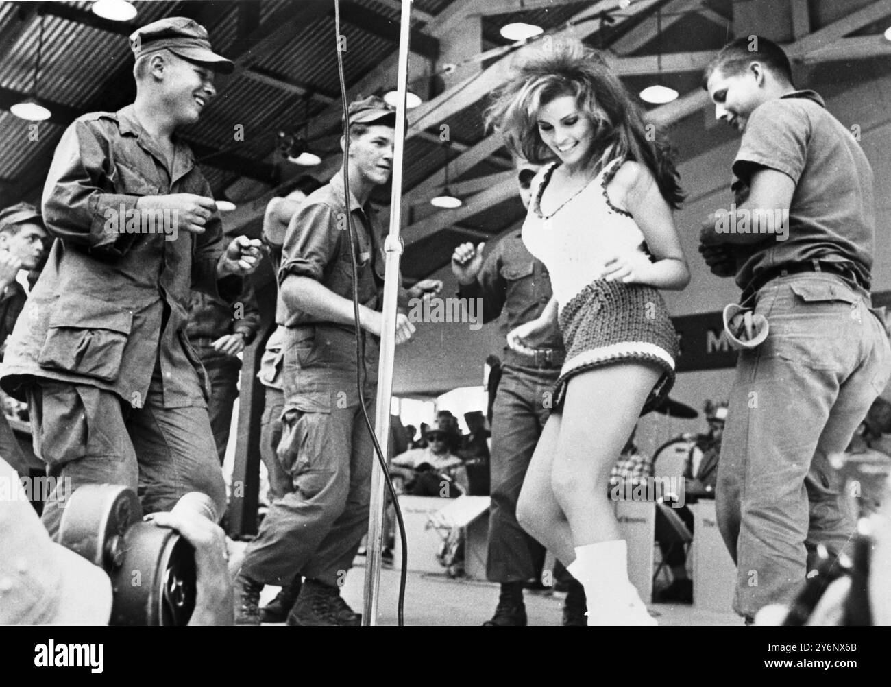 Actress Raquel Welch got immediate support from 4 of the US troops in ...