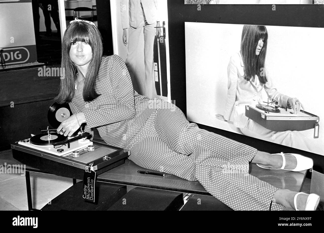 London: Cathy McGowan compere of ITV's Dansette Transit Record Player ...