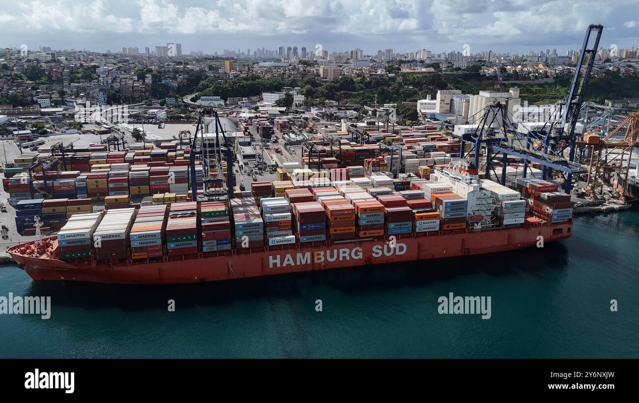 ship docked at the port salvador, bahia, brazil - september 25, 2024 ...