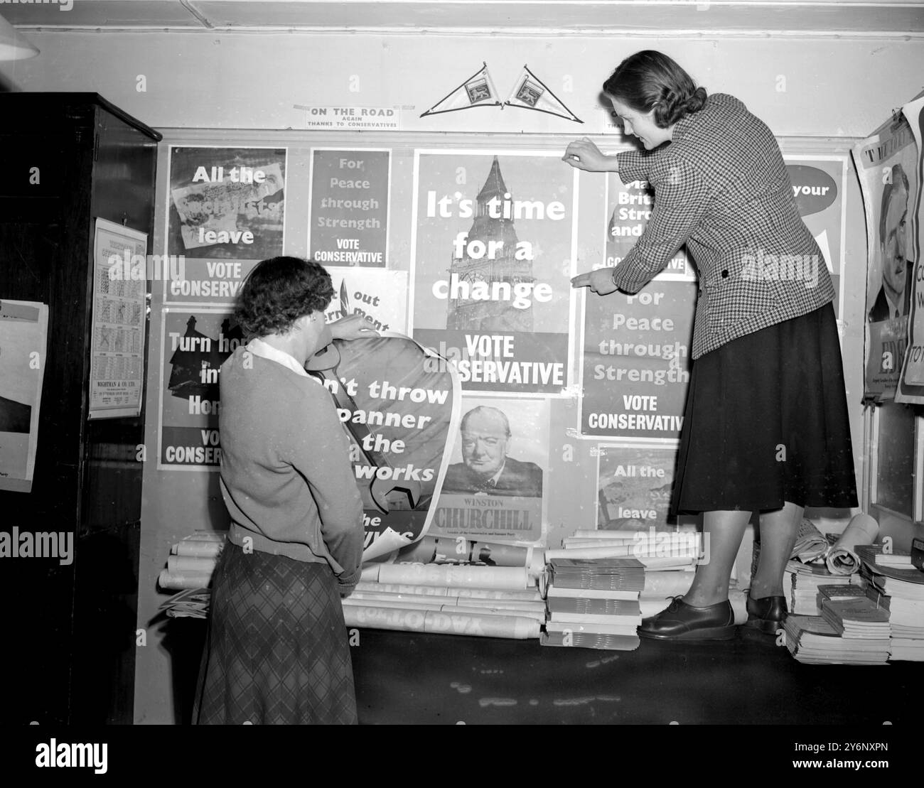 Sorting out Election Posters at the Conservative Headquarters Abbey ...