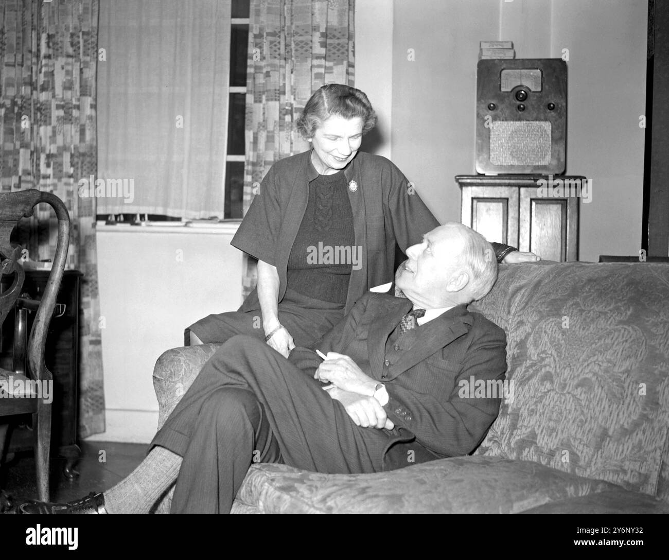 Rajah and Ranee of Sarawak in their London home. 20 February 1946 Stock ...