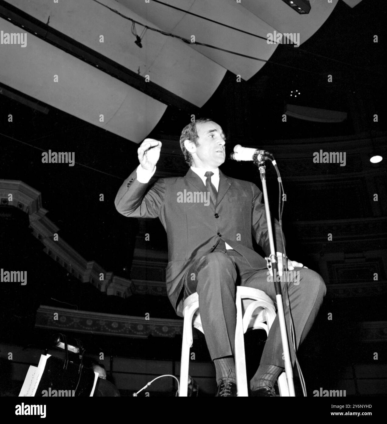 London: French pop singer 40 year old Charles Aznavour during ...