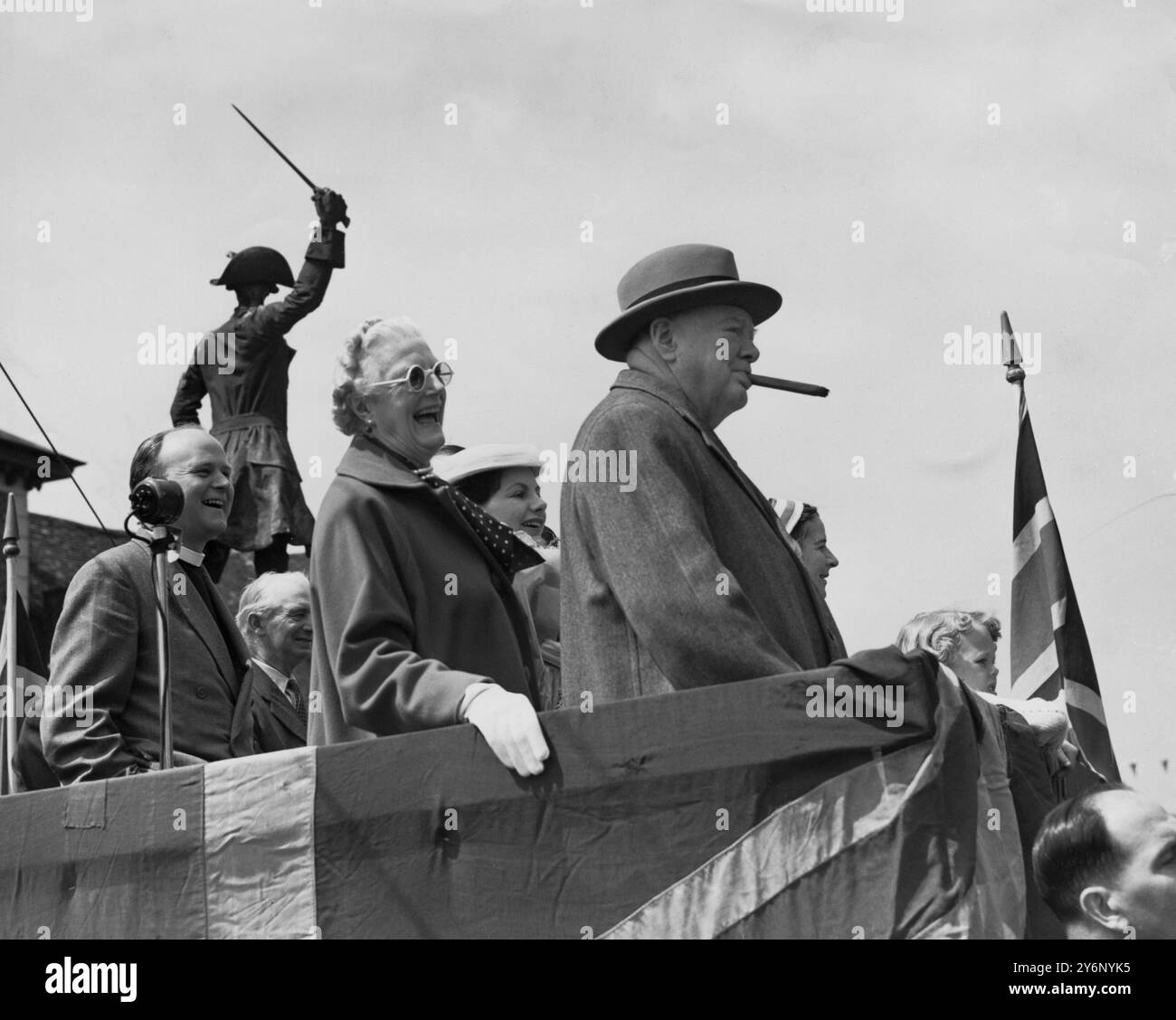 Prime Minister Sir Winston Churchill and his wife Clementine at the ...