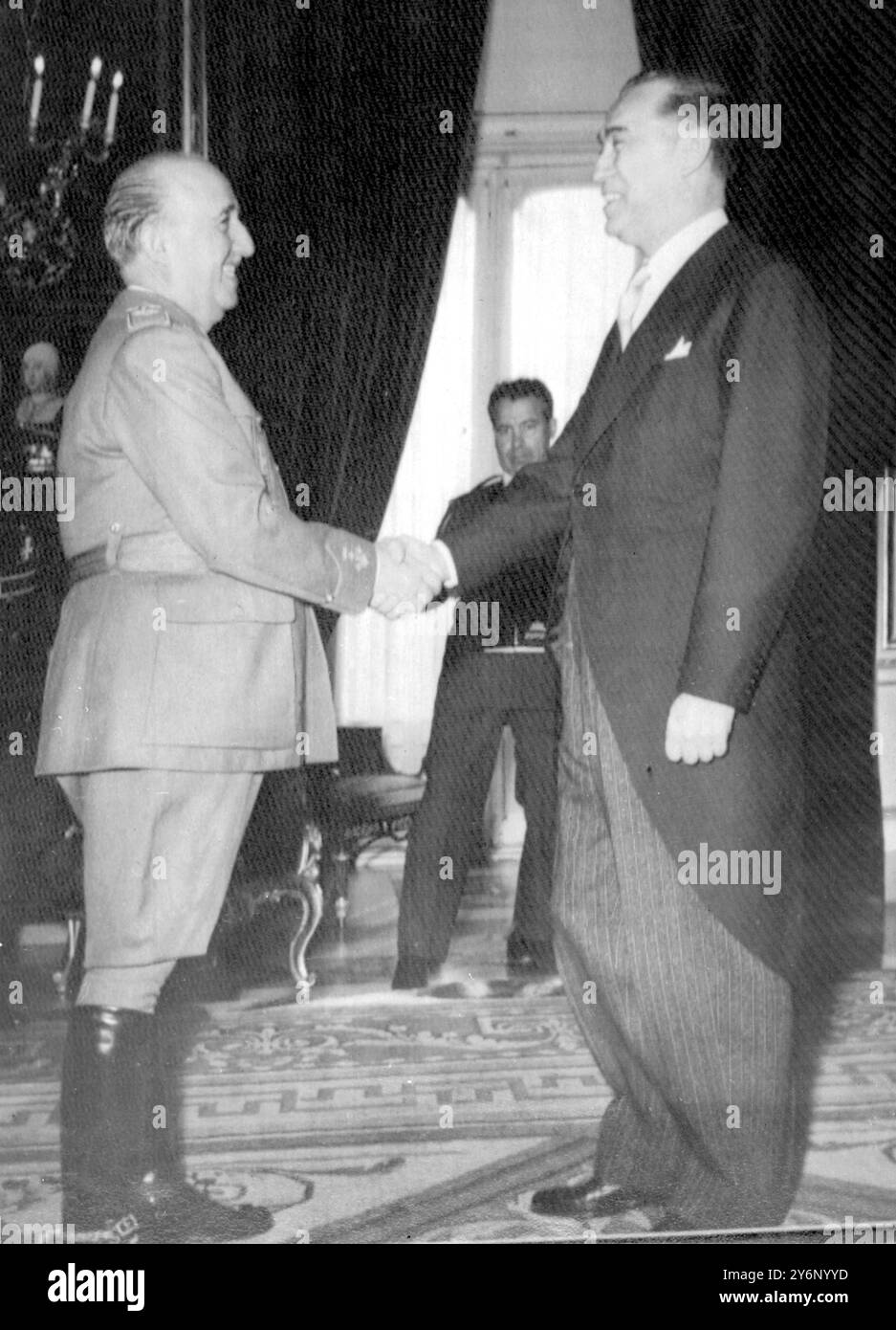 Madrid: The Brazilian President-elect, Jusoelino Kubitschek (right) is ...