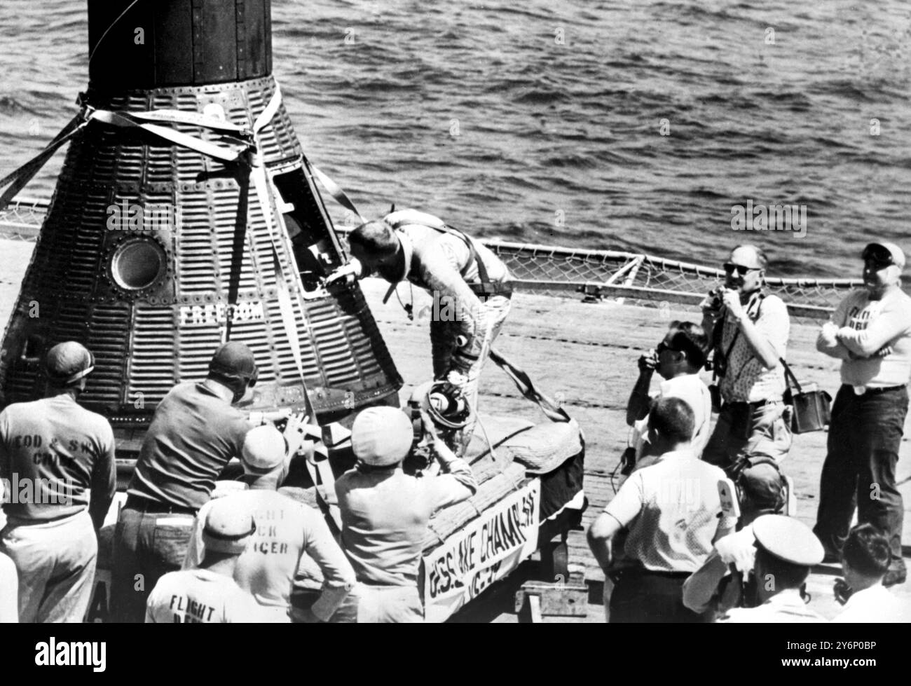 Atlantic Ocean: Alan B. Shepard, America's first astronaut, leans into ...