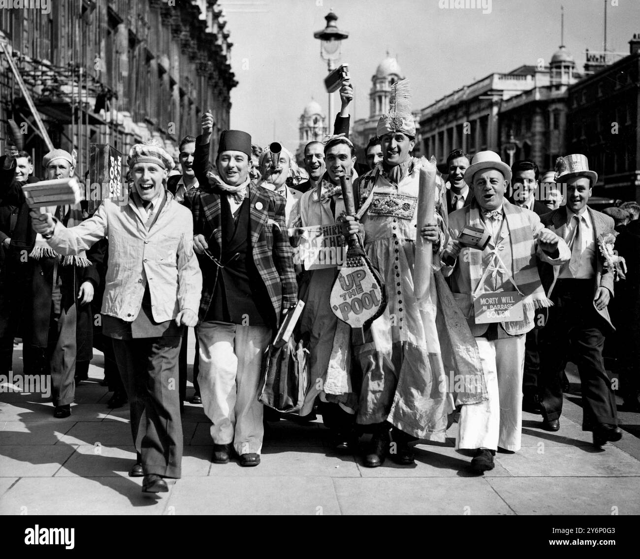 2nd May 1953: The FA cup final day. Blackpool versus Bolton Wanderers ...