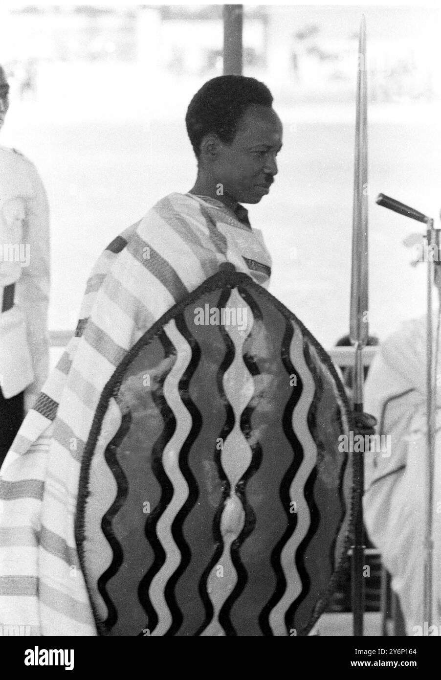 Dar Es Salaam, Tanganyika: Robed and clutching a spear and a shield Mr ...
