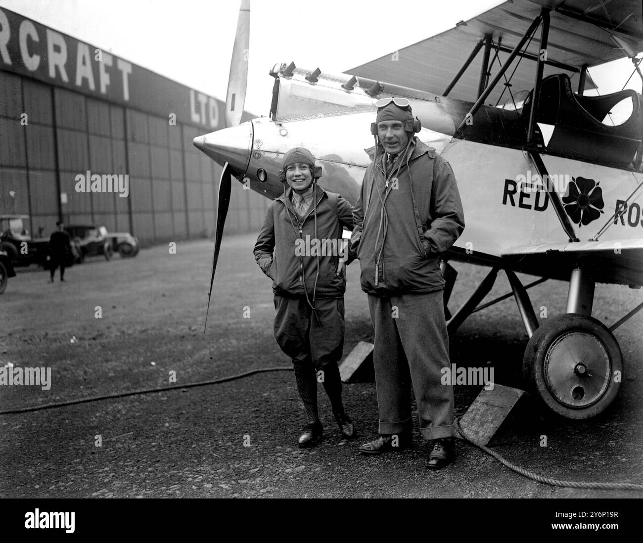 Captain Lancaster and Mrs Miller start on their flight to Australia ...