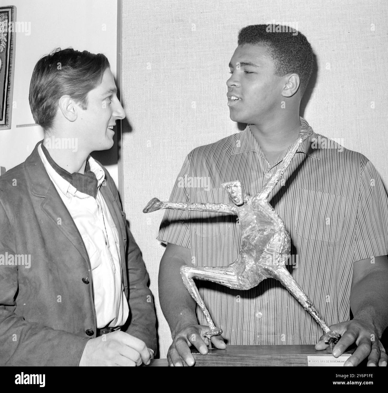 Cassius Clay the World's New Heavyweight Champion with Dutch Sculptor ...