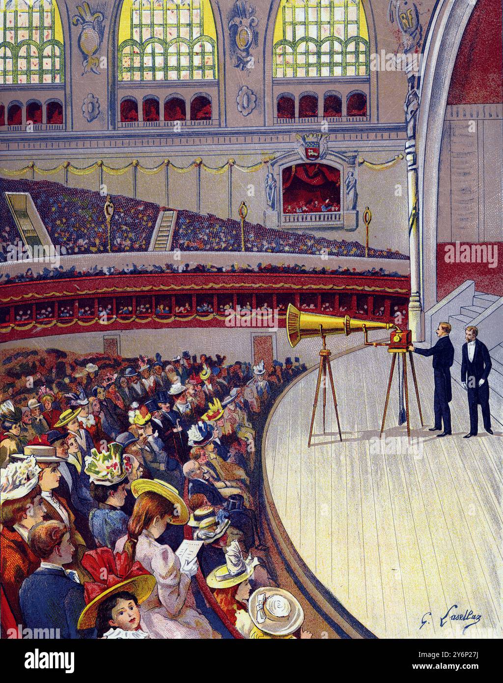 Audition of the LIORET PHONOGRAPH in 1897 at the Trocadero in Paris ...