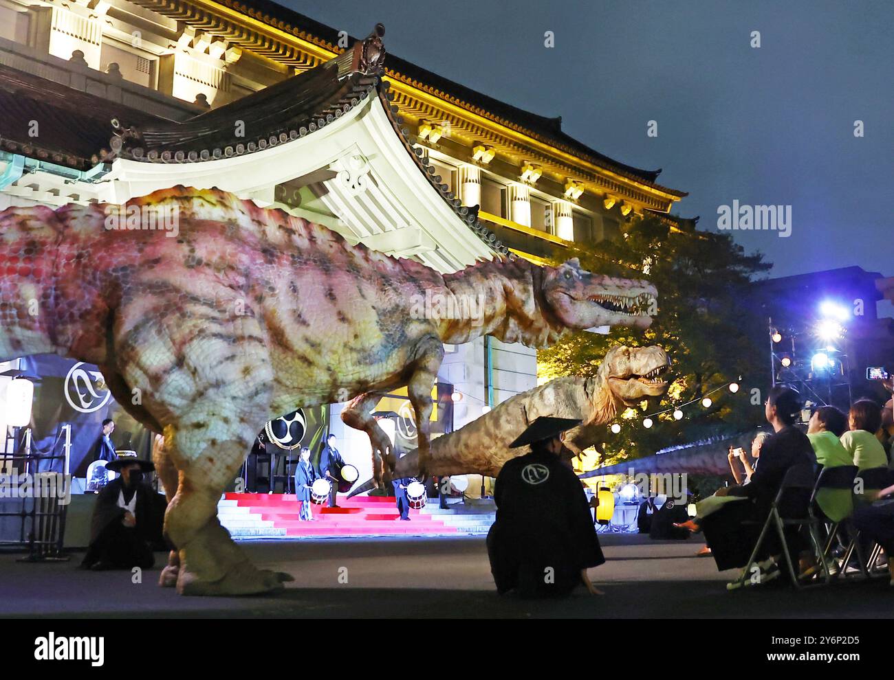 A rehearsal of special event "The Great Dinosaur Night Parade" is ...