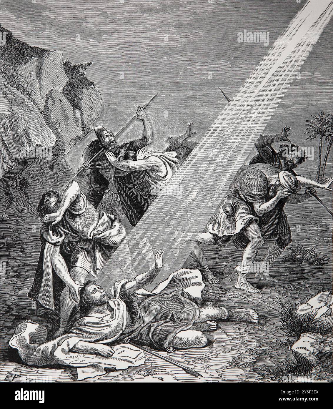 Illustration of the Conversion of Saint Paul After seeing a Flash of ...