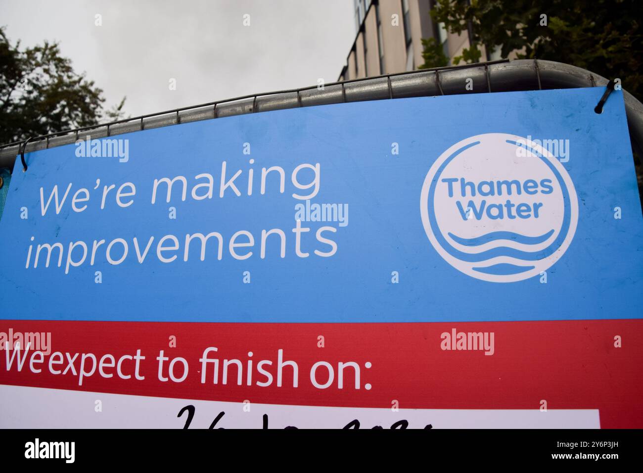 London, UK. 26th Sep, 2024. 'We're making improvements' sign at a ...