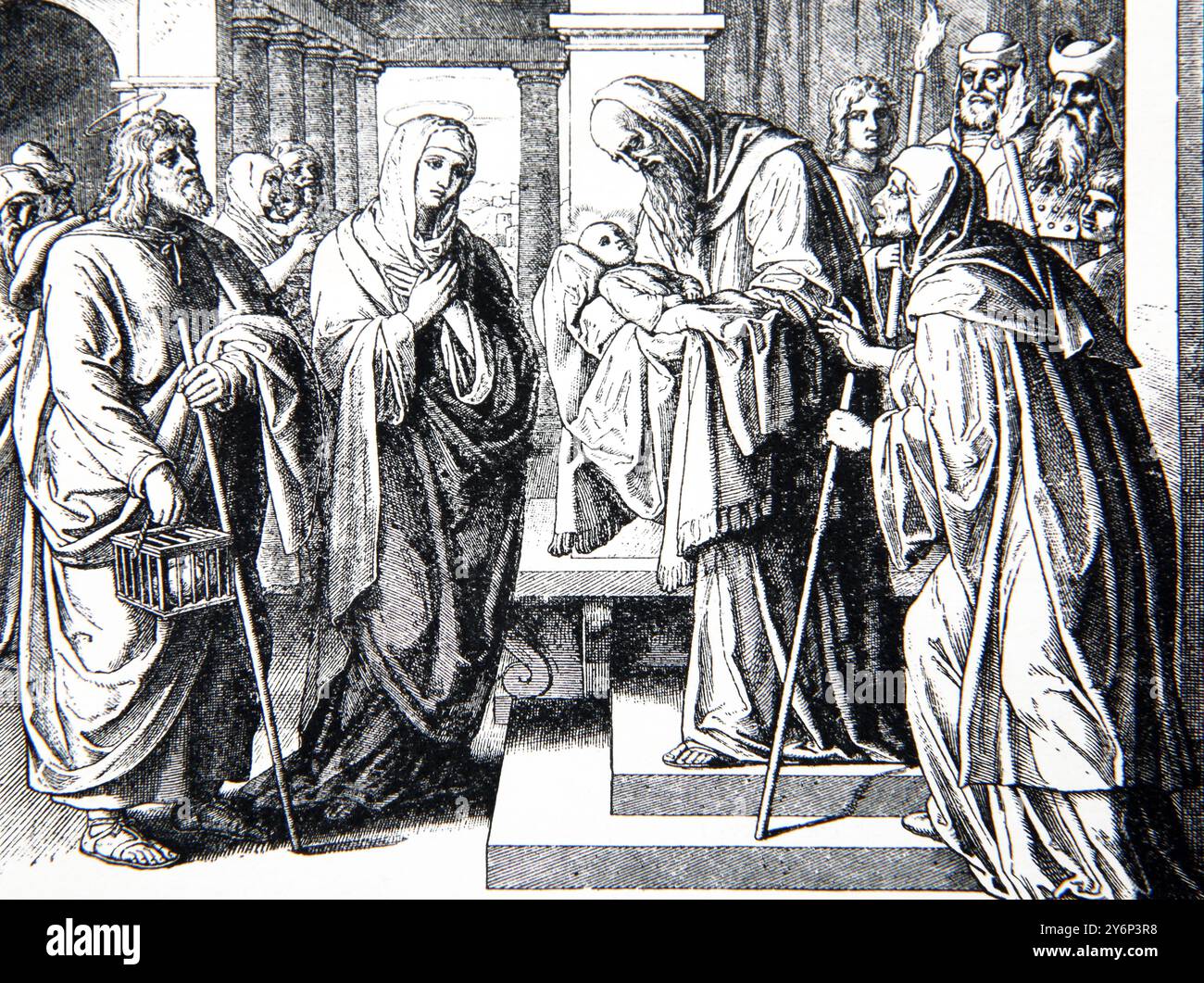 The Presentation of Christ in the Temple where Simeon took him up in his arms from the Antique ...