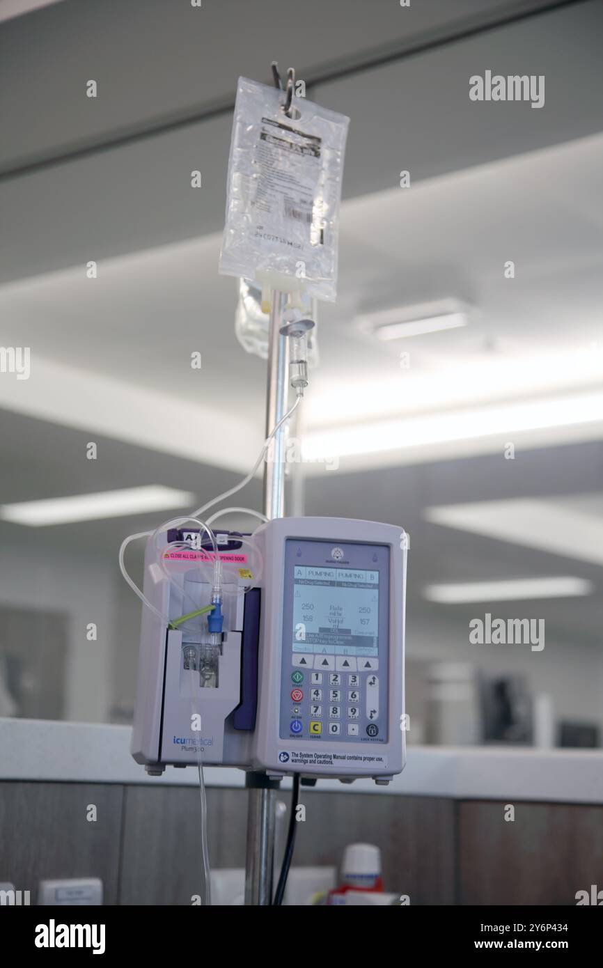 Intravenous (IV) Infusion Chemotherapy Pump on Portable Stand Stock ...