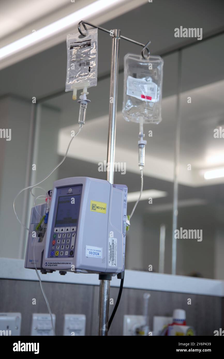 Intravenous (IV) Infusion Chemotherapy Pump on Portable Stand Stock ...